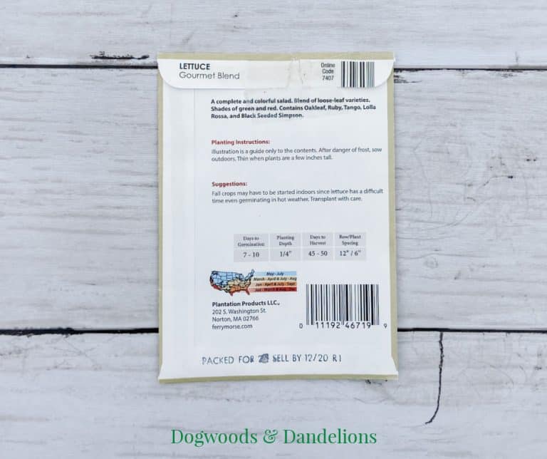 How to Understand a Seed Packet – Dogwoods & Dandelions